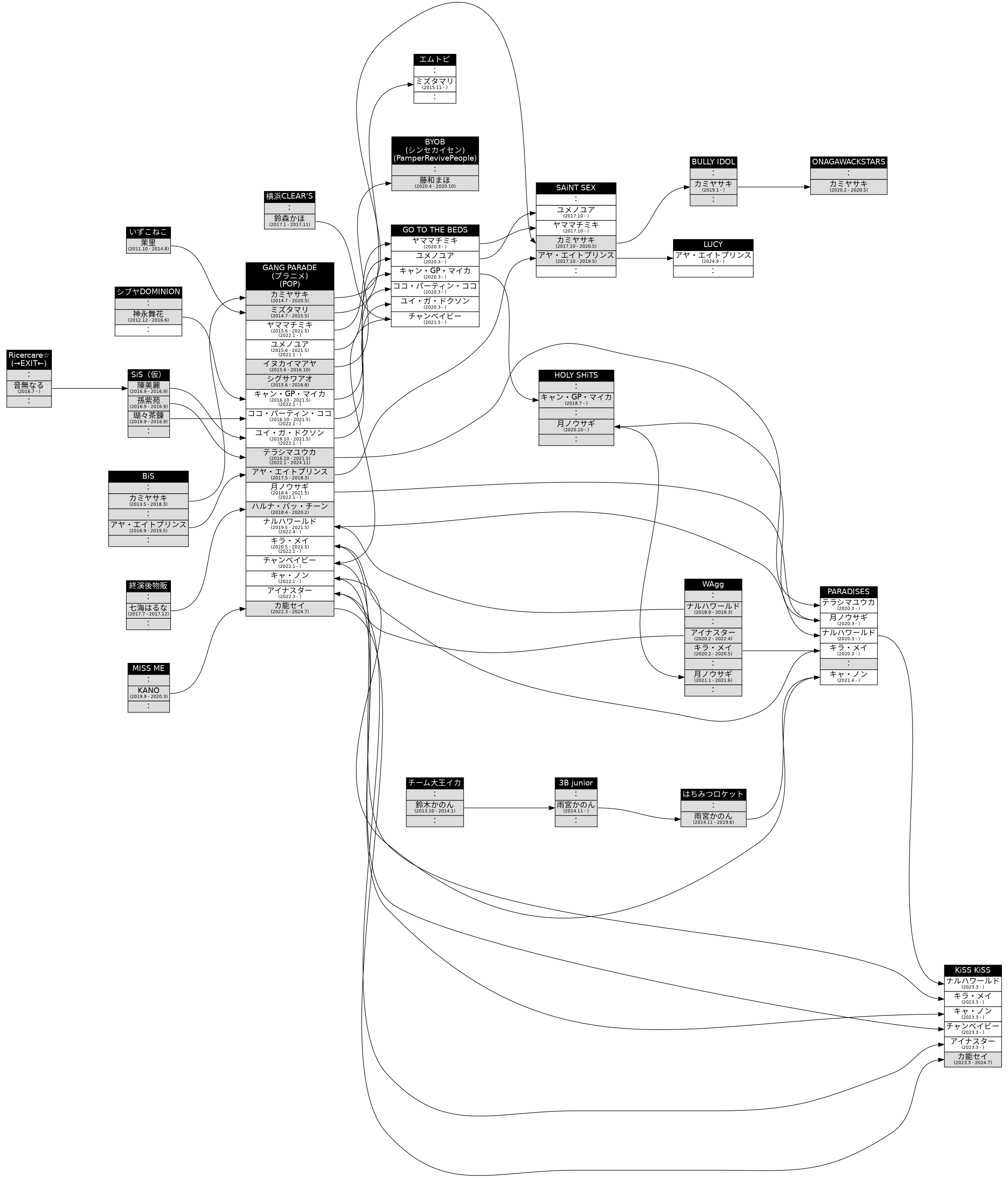 IDOLS DIAGRAM | GANG PARADE