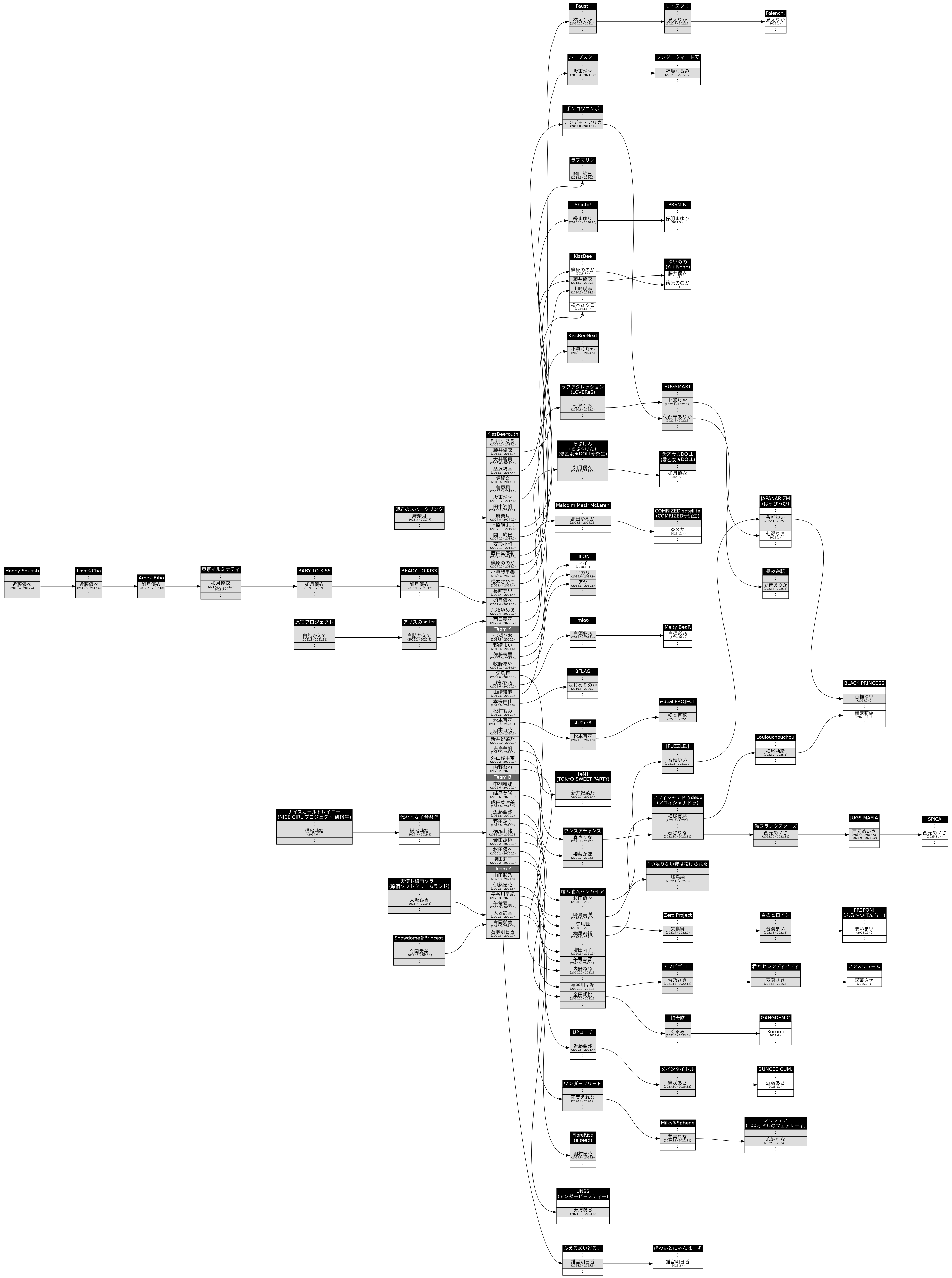 KissBeeYouth | IDOLS DIAGRAM [アイドル相関図]