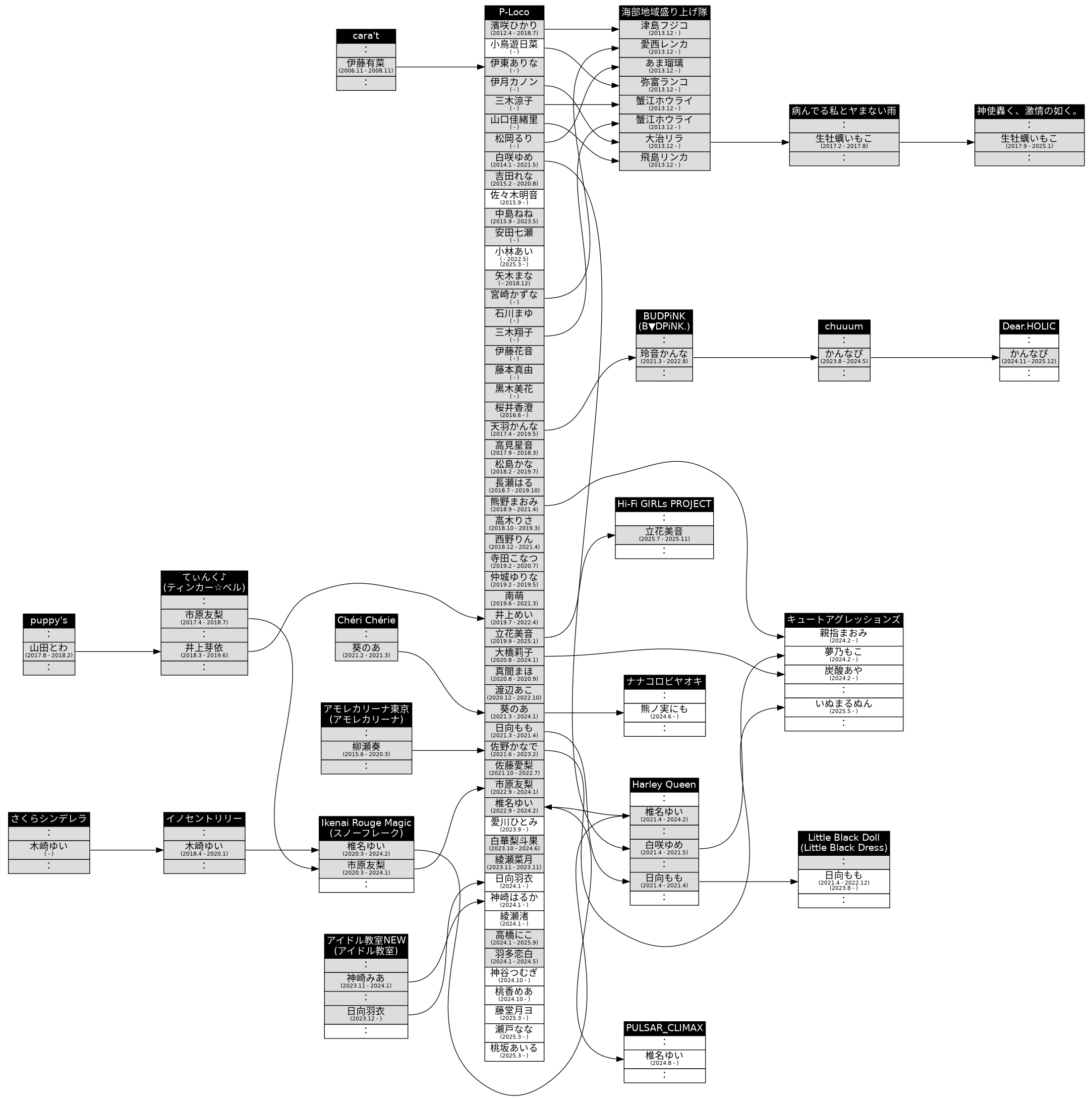 P-Loco | IDOLS DIAGRAM [アイドル相関図]