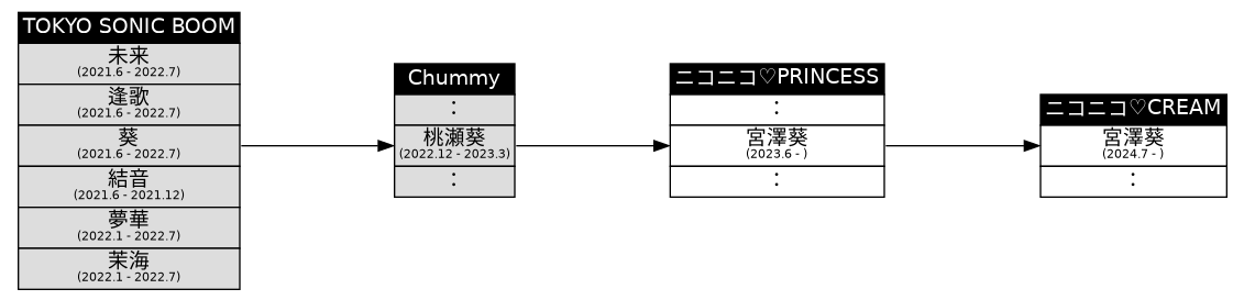 TOKYO SONIC BOOM | IDOLS DIAGRAM [アイドル相関図]
